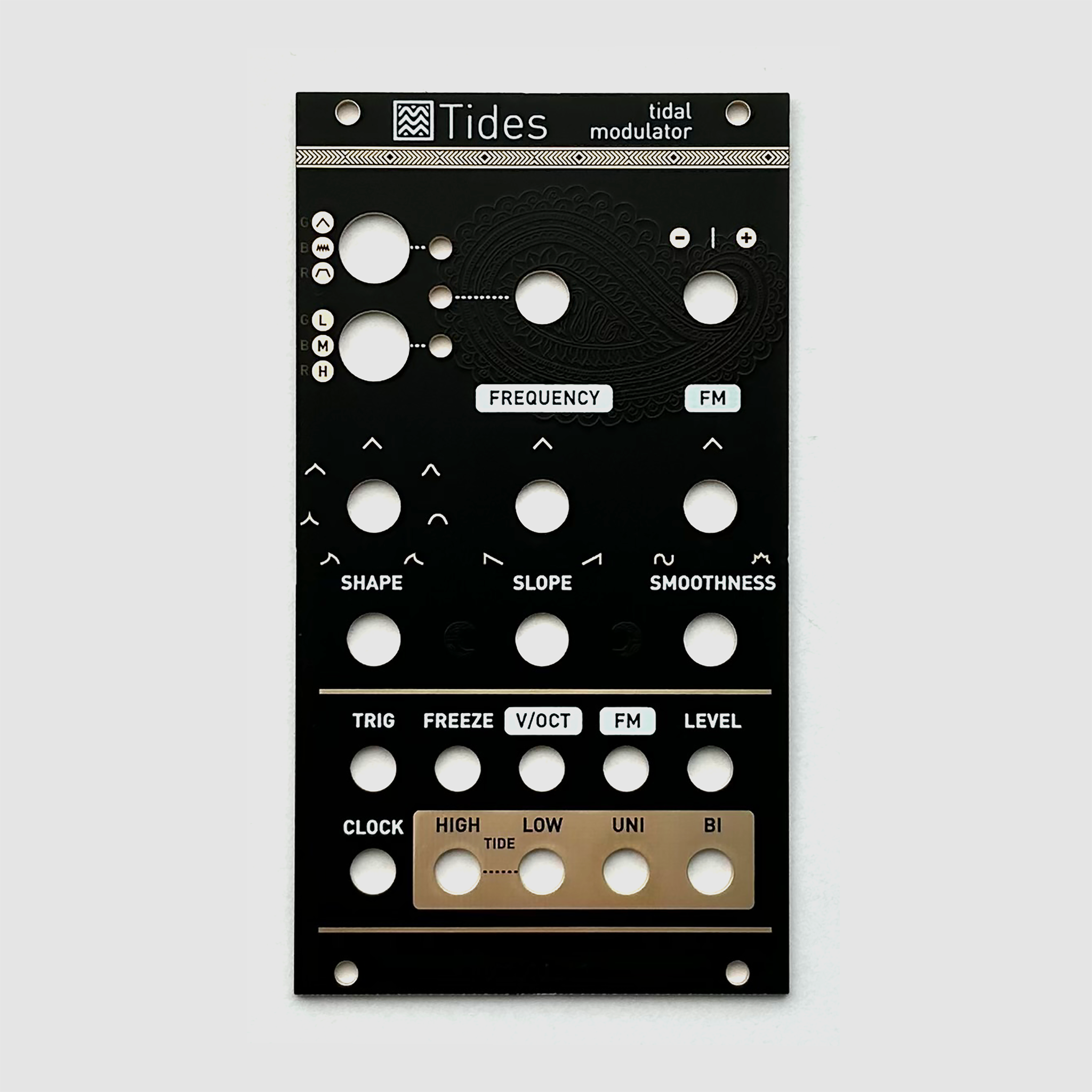 Black panel for Mutable Instruments Tides – Oddvolt - Eurorack Panels, PCBs and Parts for DIY